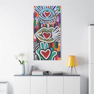 Love is a Verb Original Abstract Painting by Tara Crowder Canvas, Folk ...