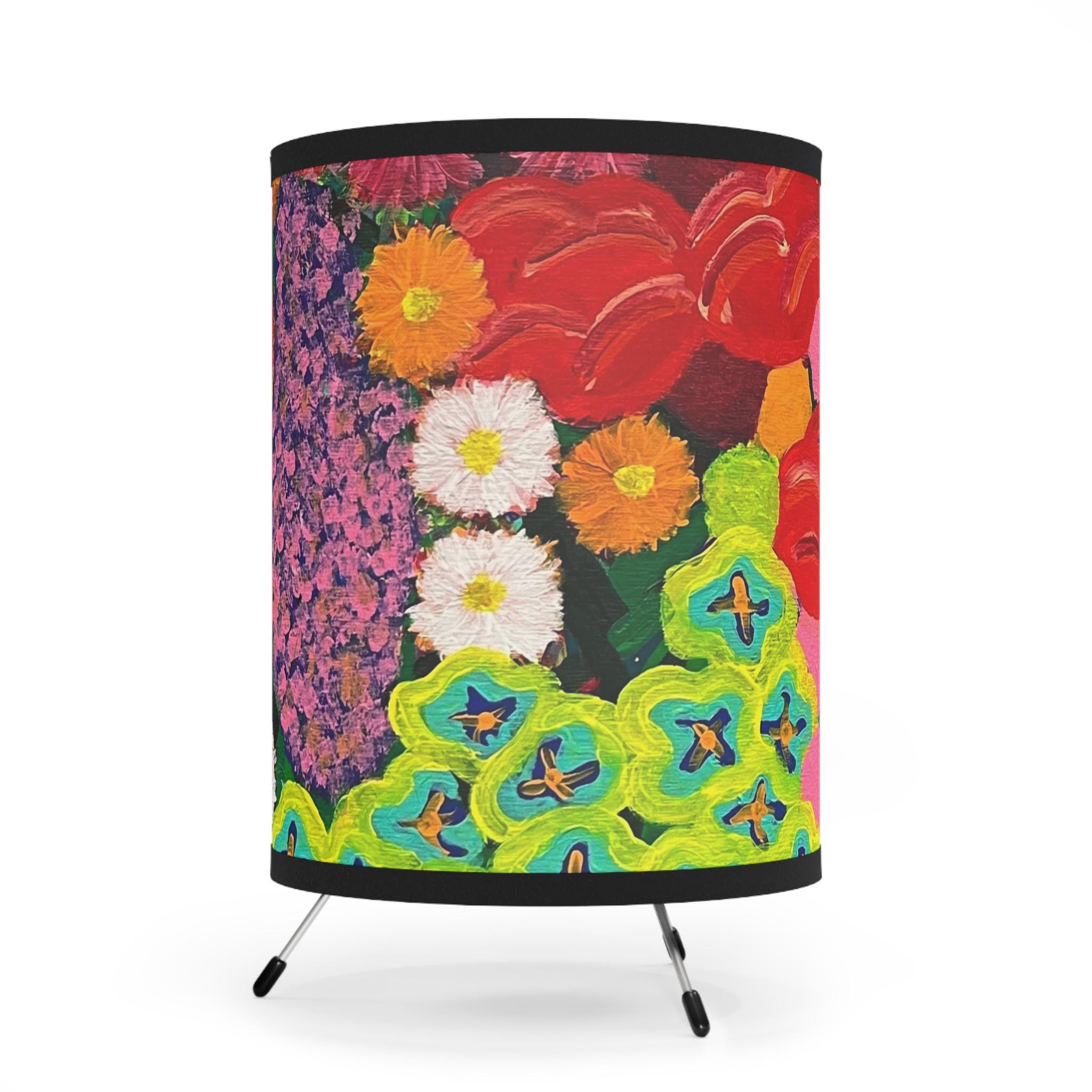 Tripod Lamp, Wildflowers Original Painting by Tara Crowder, Floral Home ...