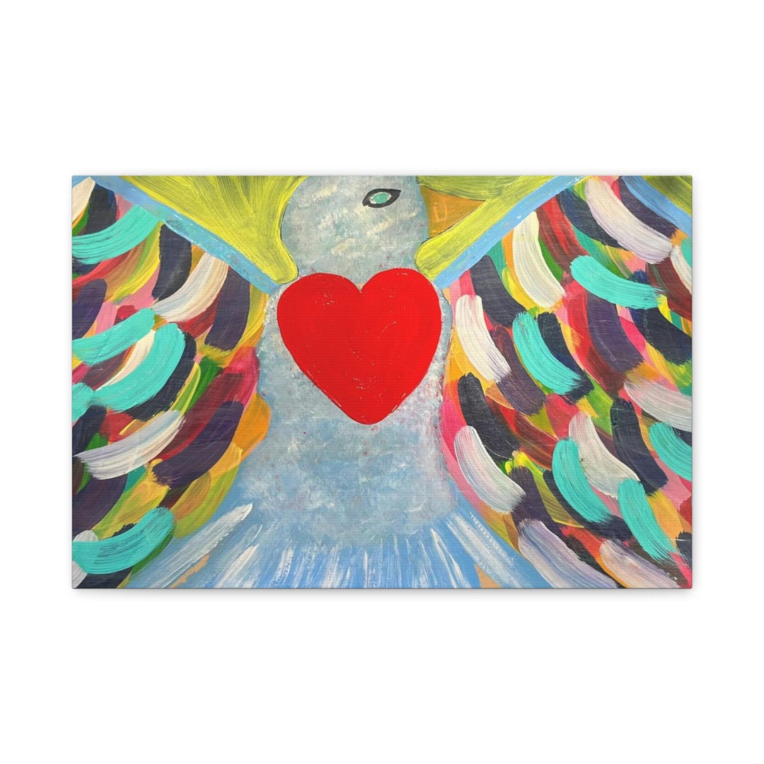 Joy Bird Original Painting Bohemian Matte Canvas, Stretched, 1.25" - Etsy