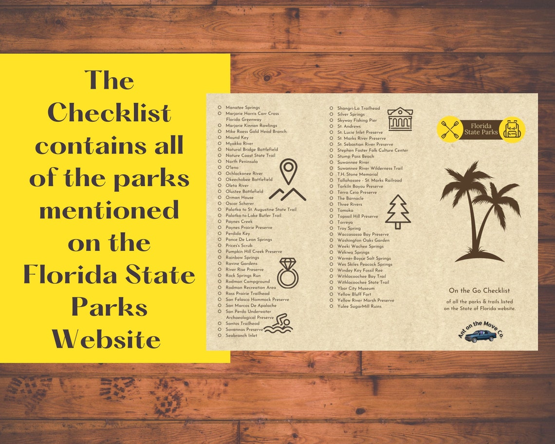 Florida State Park Checklist: PRINTABLE Florida State Parks List, State ...