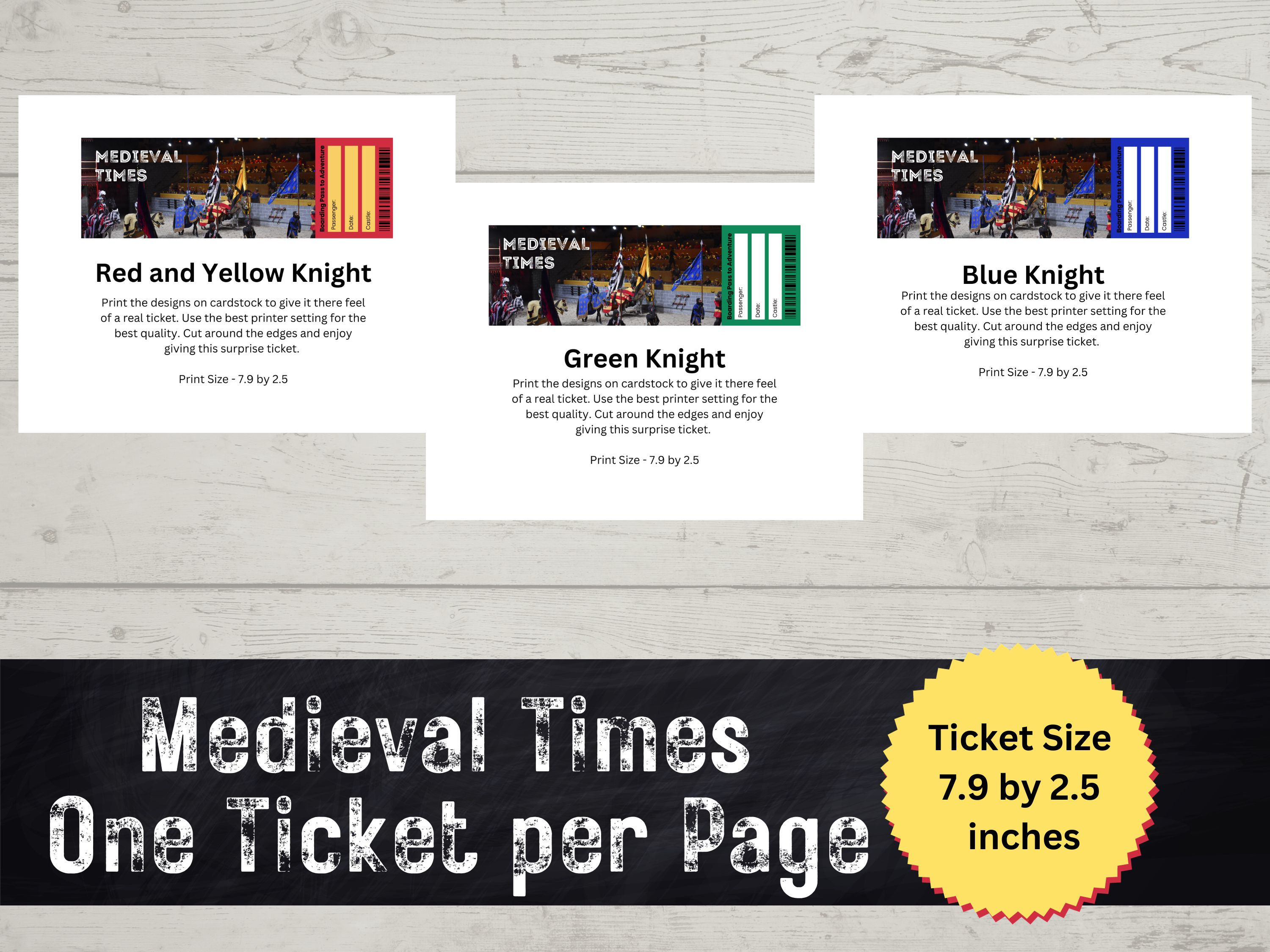 Medieval Times Surprise Ticket, Print at Home Ticket, Surprise Ticket ...