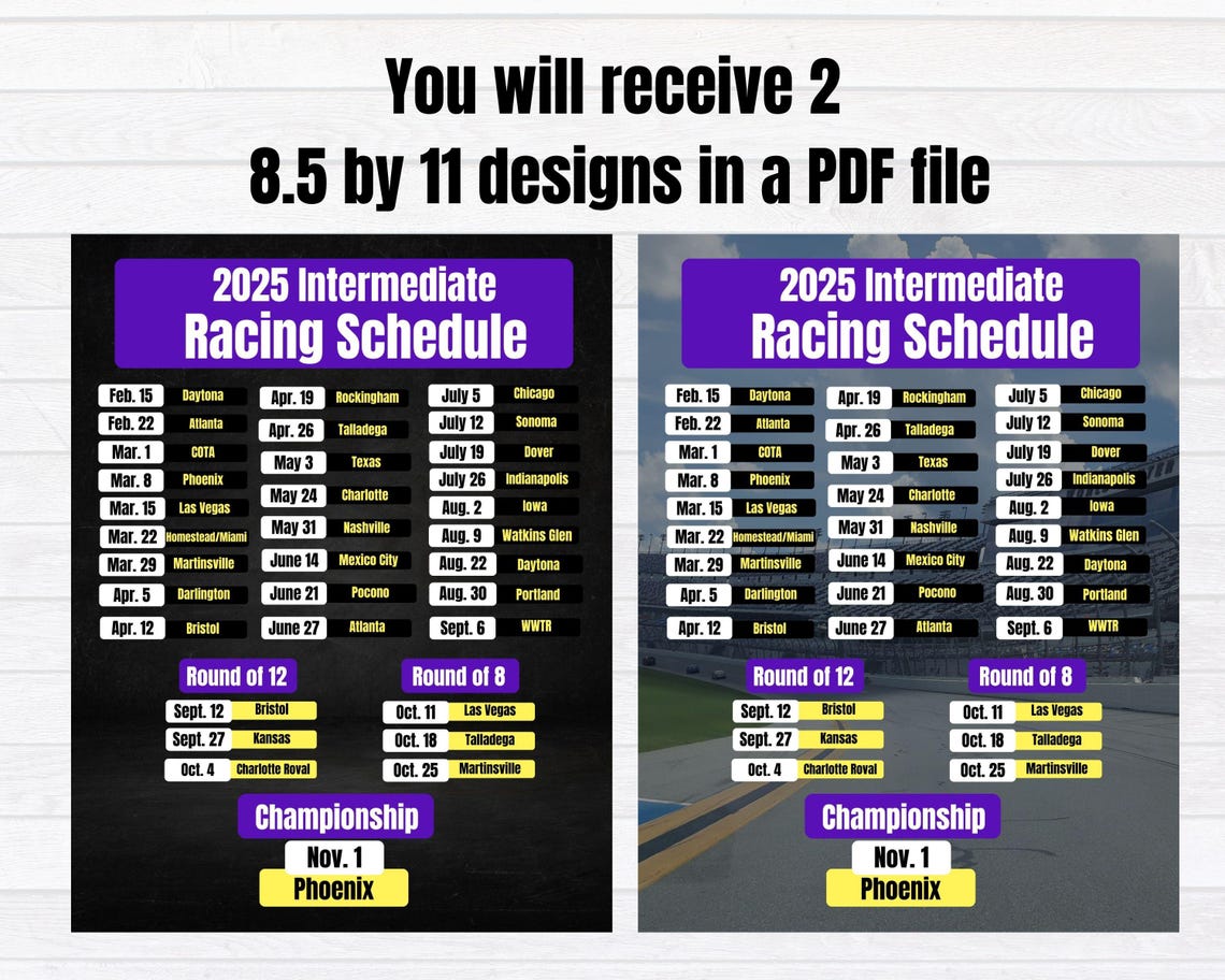 2025 Nascar Race Schedule, Stock Car Racing, 2025 Schedule, Race Fan ...