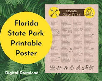 Florida State Parks Checklist Printable *digital Download* - Etsy