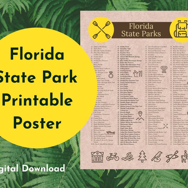Florida State Parks Poster - Etsy