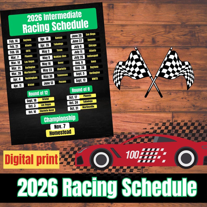 2026 Nascar Race Schedule, Stock Car Racing, 2026 Schedule, Race Fan ...