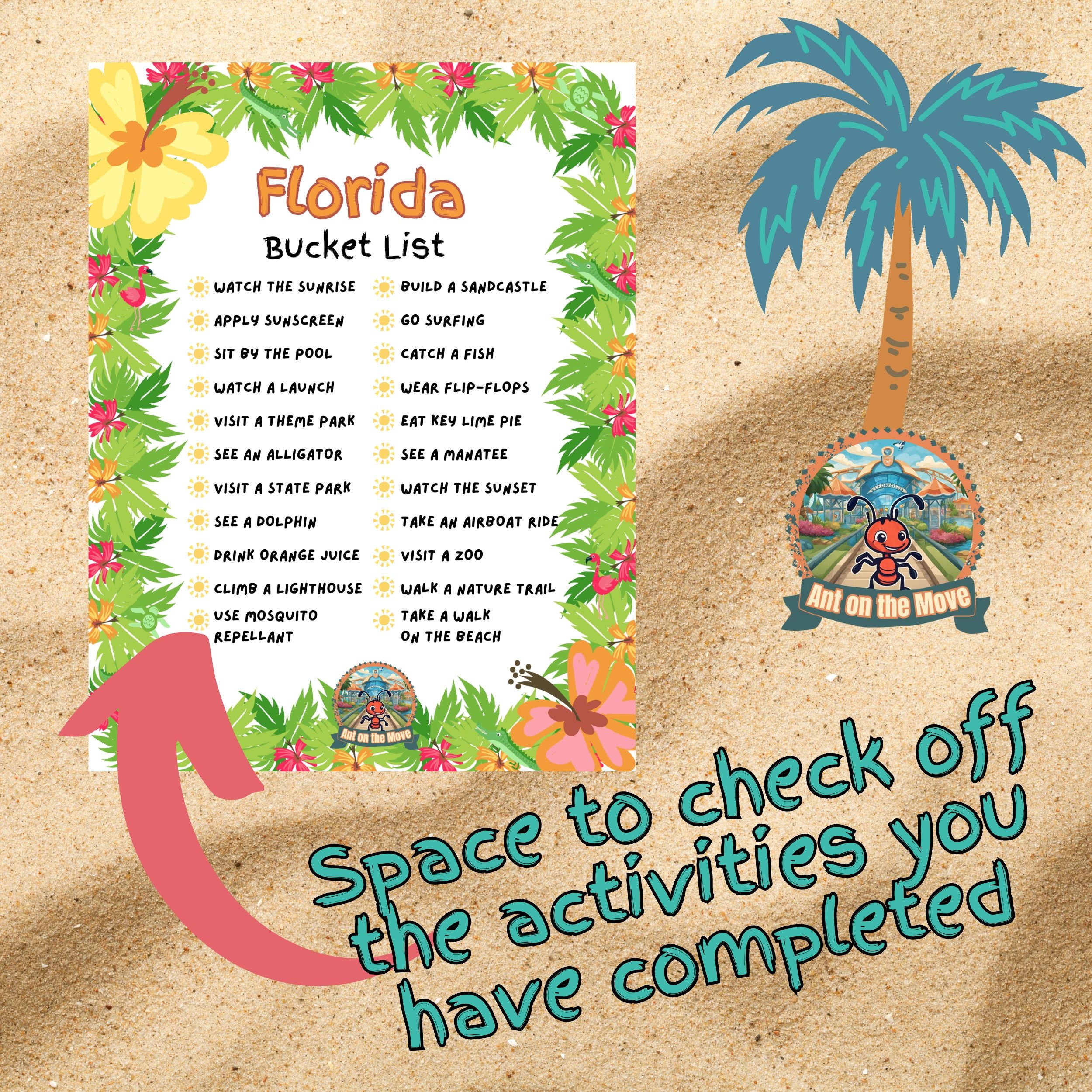 Printable Florida Bucket List, Summer Fun Checklist, Travel Planner ...