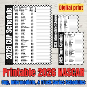 2026 Printable Nascar Schedule, Fill in the Blank PDF, Car Racing ...