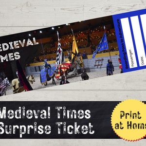 Medieval Times Surprise Ticket, Print at Home Ticket, Surprise Ticket ...