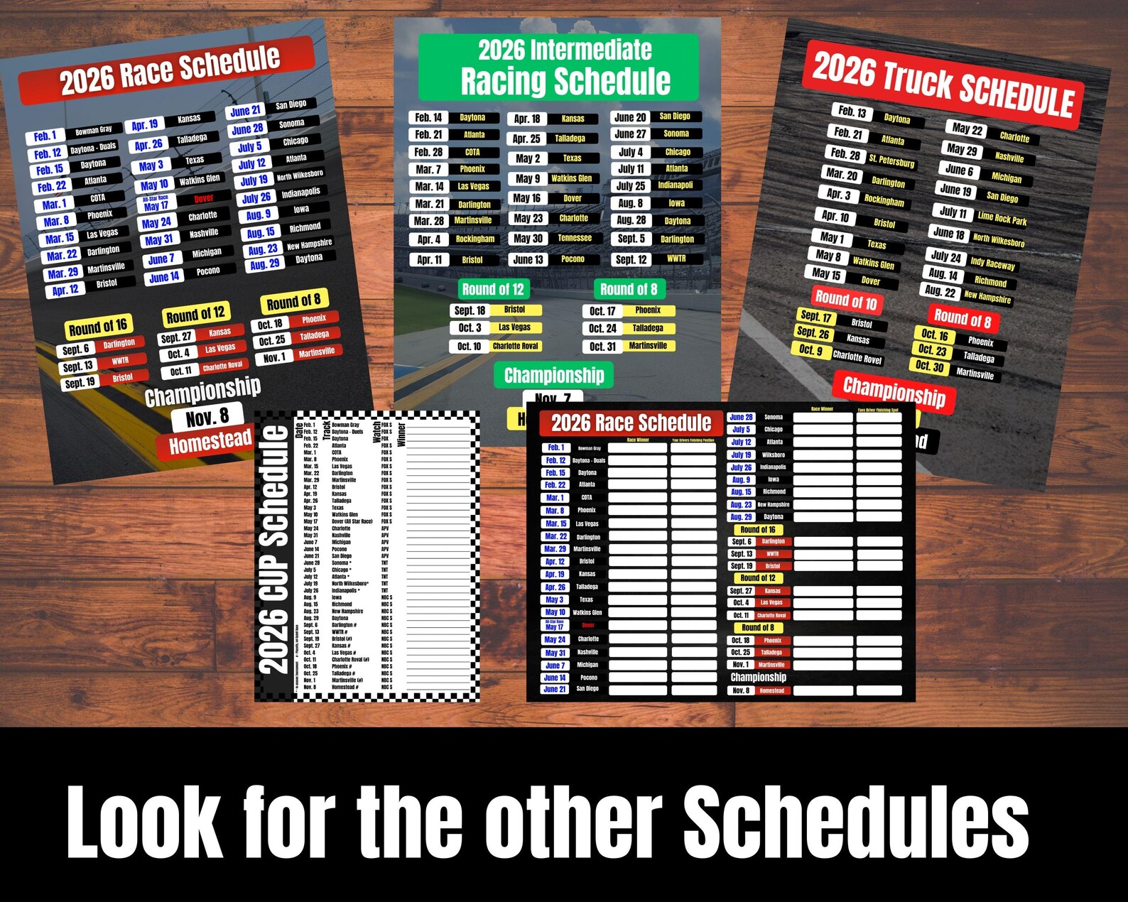 Nascar Cup Schedule, 2026 Nascar Schedule, Fill in the Blank Schedule ...