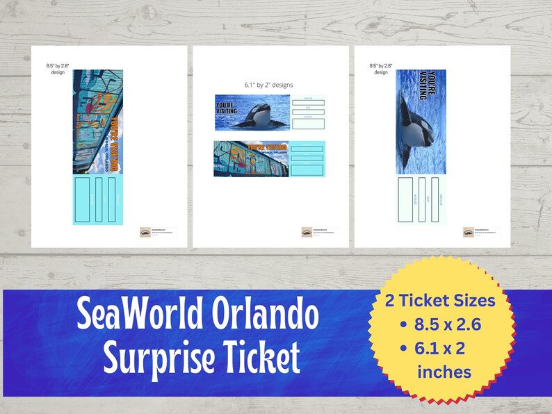 Printable Theme Park Ticket, Surprisetrip Reveal Ticket, Birthday Party ...