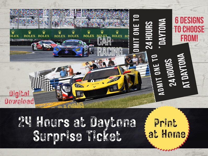 24 Hours of Daytona Race Surprise Ticket, Printable Surprise Ticket ...