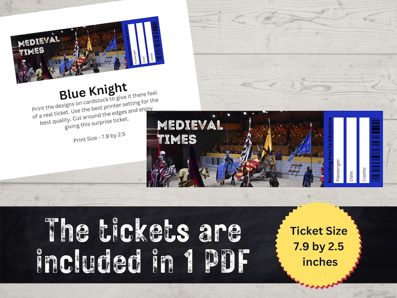 Medieval Times Surprise Ticket, Print at Home Ticket, Surprise Ticket ...