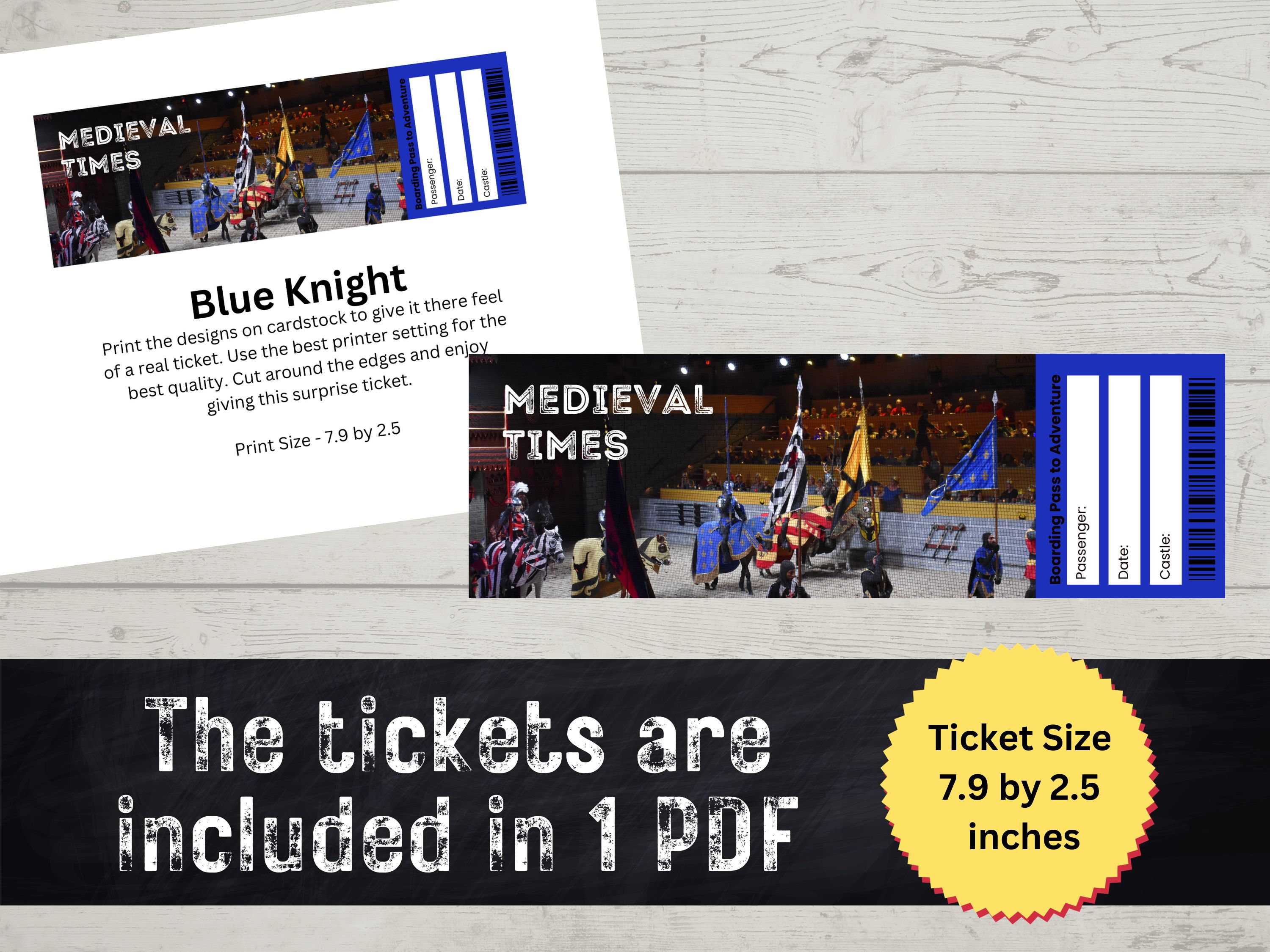 Medieval Times Surprise Ticket, Print at Home Ticket, Surprise Ticket ...