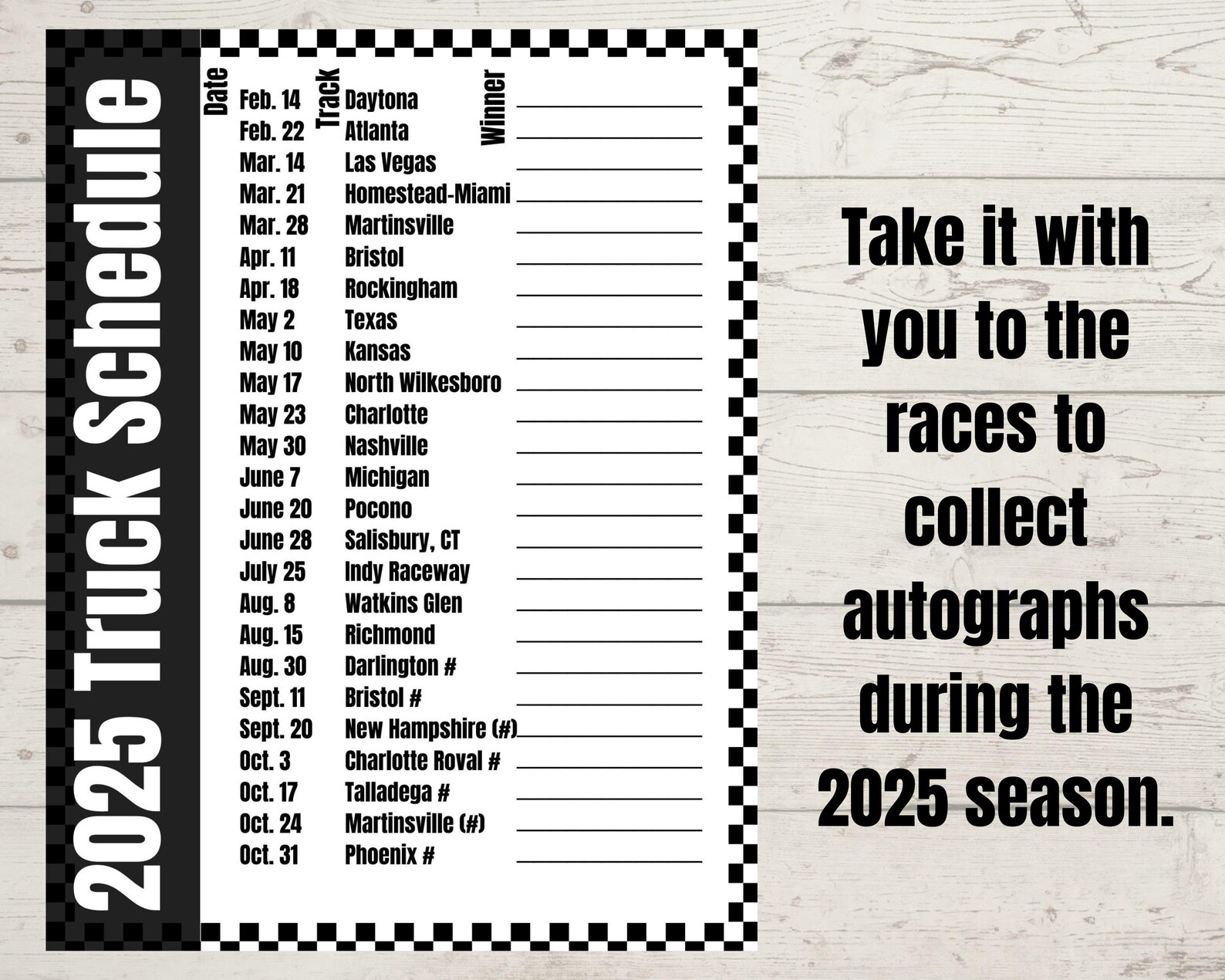 Nascar Cup Schedule, 2025 Nascar Schedule, Fill in the Blank Schedule ...
