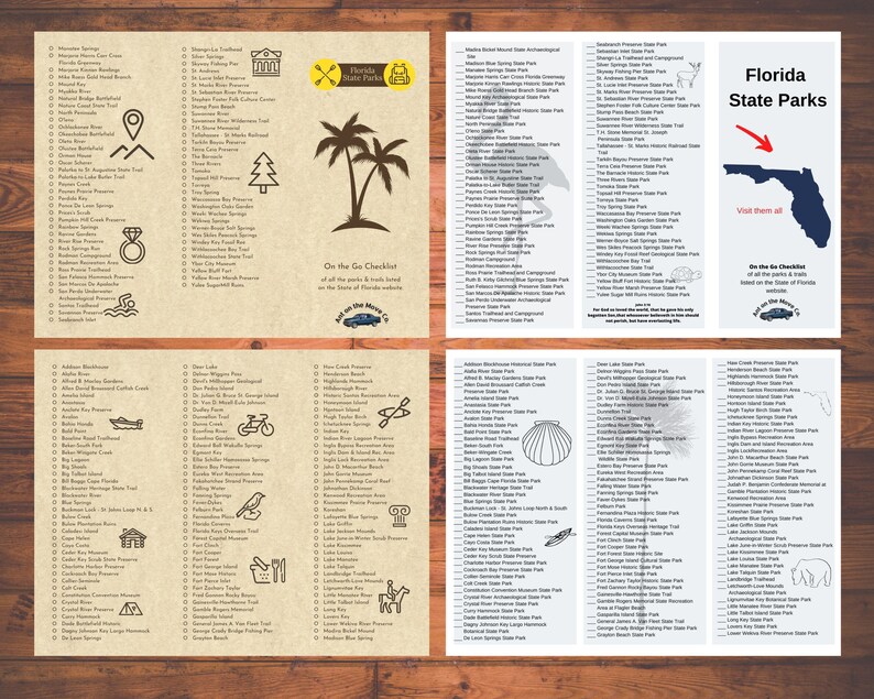 Florida State Park Checklist: PRINTABLE Florida State Parks List, State ...