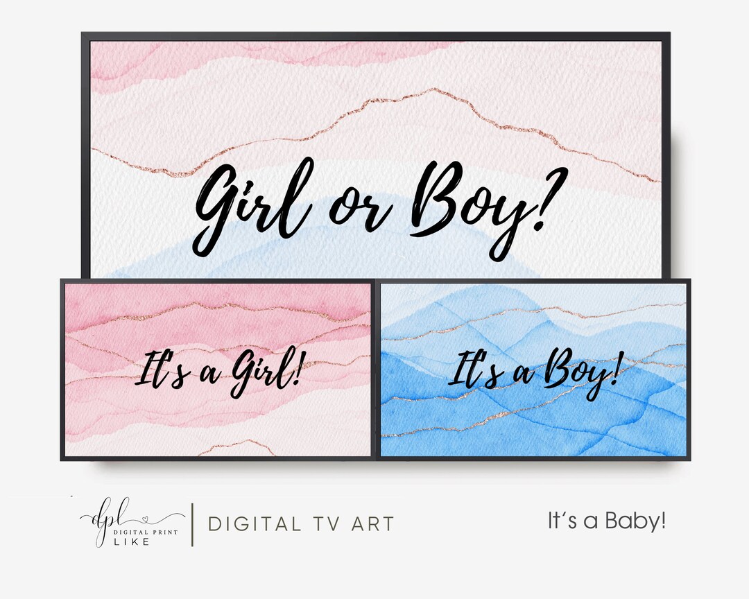 Baby Gender Reveal Samsung Frame TV Art (digital Download) - Etsy