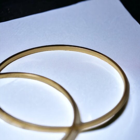 Small 18k Gold Bangles for Women, Classic Gold Bangle Bracelet, 18k ...