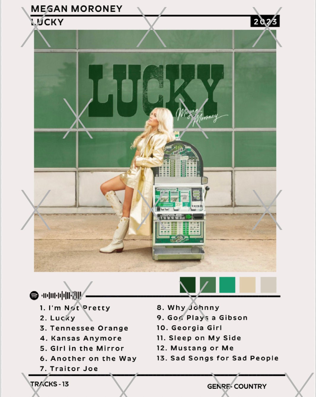 Megan Moroney "lucky" Album Cover Poster - Etsy