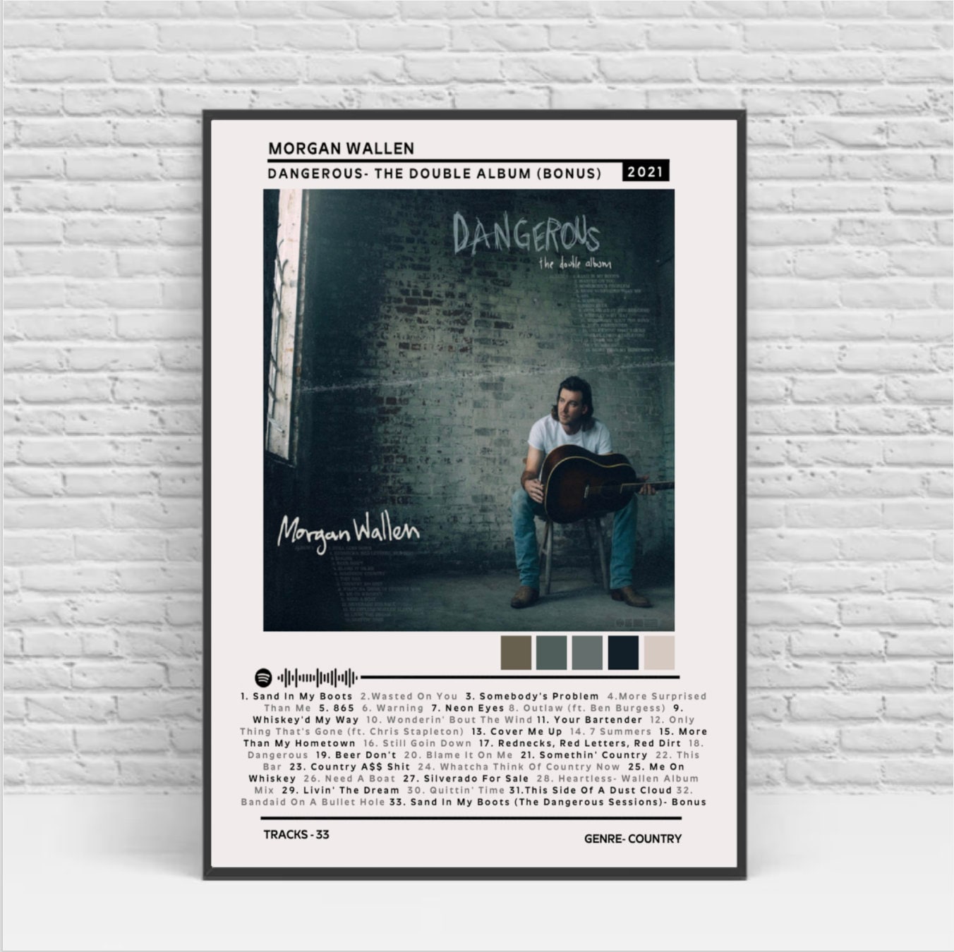 Morgan Wallen "dangerous- the Double Album (bonus)" Album Poster - Etsy