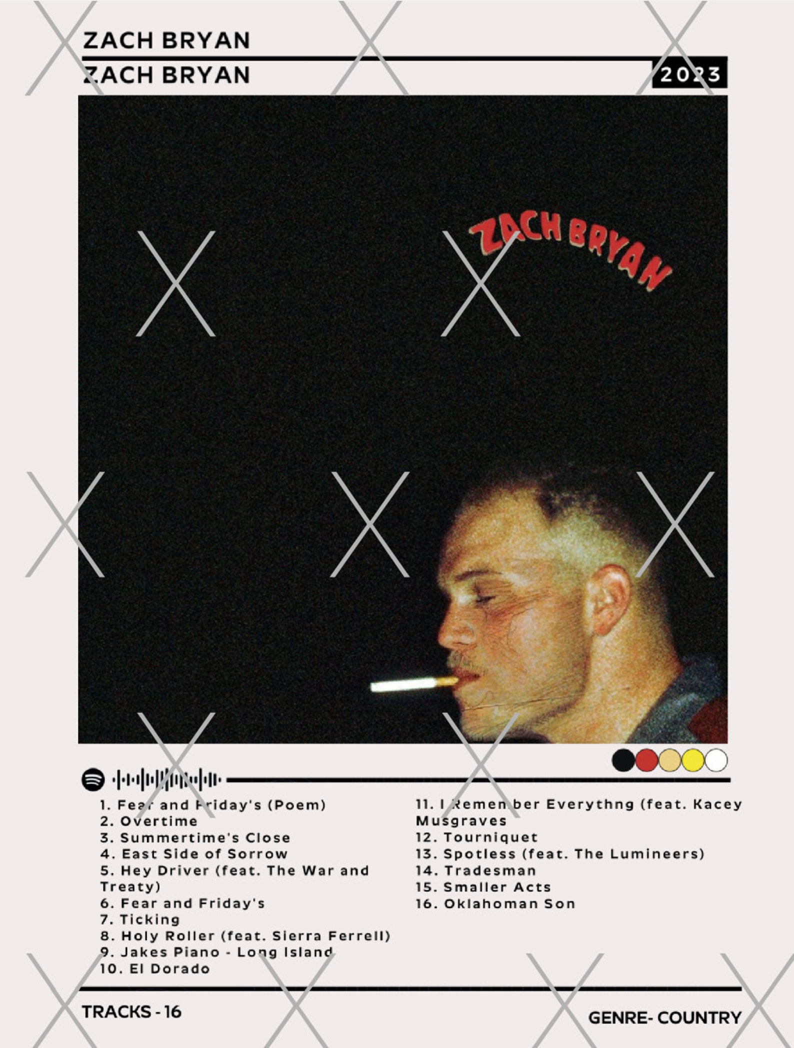 Zach Bryan zach Bryan Album Poster - Etsy