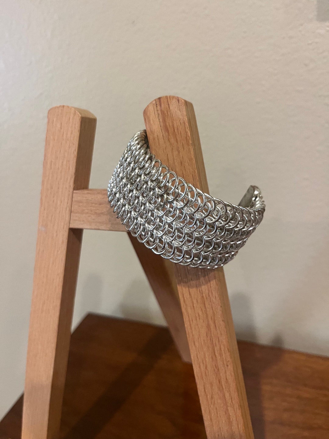 Dragon Scale Chain Mail Silver Cuff Bracelet - PRICE INCLUDES SHIPPING ...