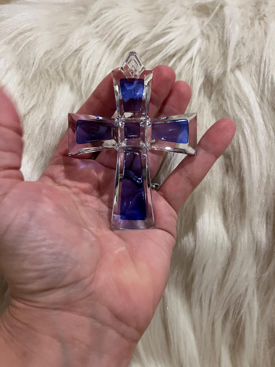 Mikasa Cobalt Crystal Glass Cross - PRICE INCLUDES SHIPPING - Etsy