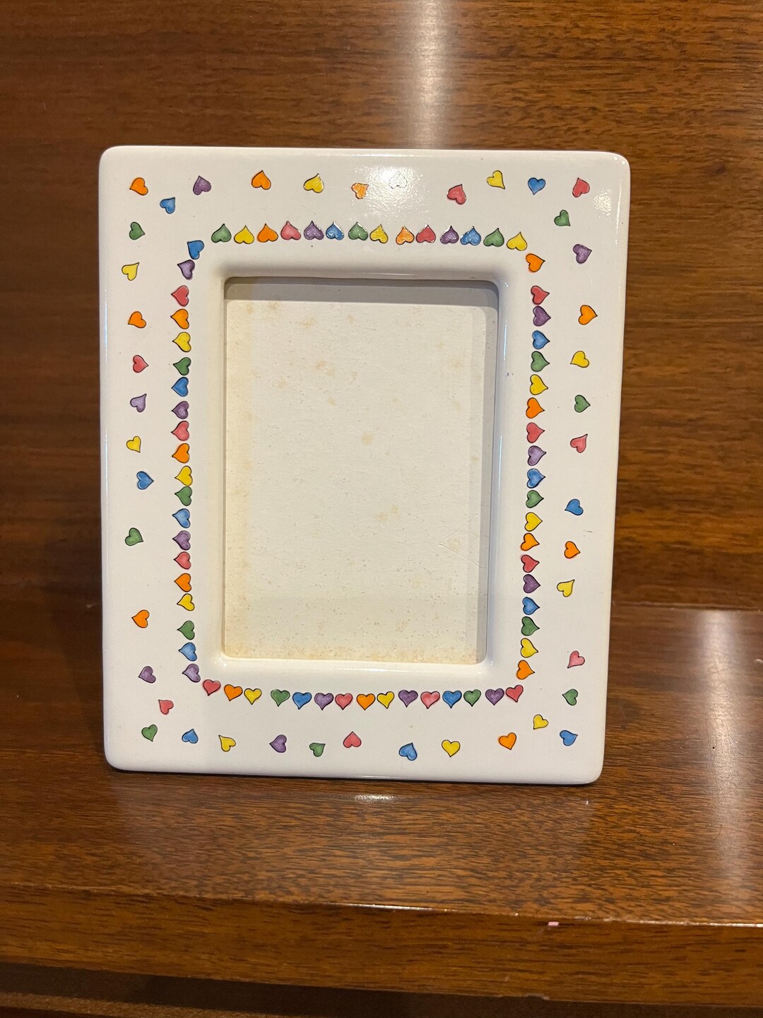 Vintage Tabletop Photo Frame by Terragraphics, Rainbow Hearts PRICE ...