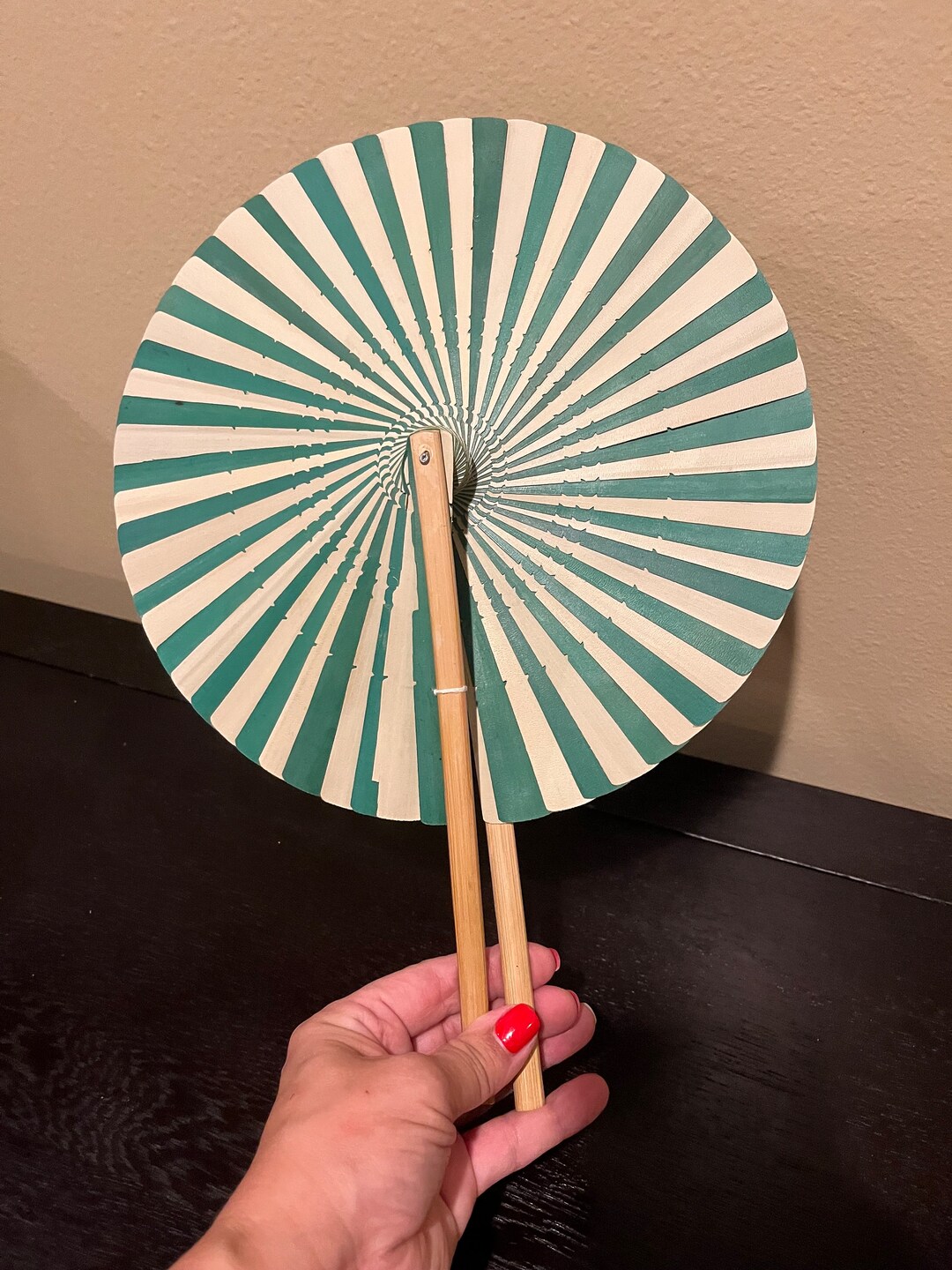 Vintage Palm Leaf Hand Fan Natural and Green PRICE INCLUDES SHIPPING - Etsy