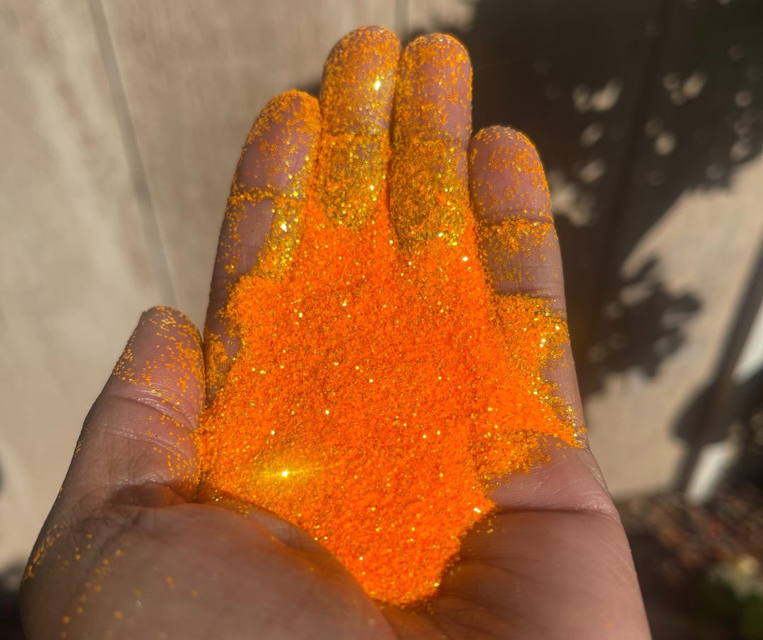 Orange Glitter, Orange Fine Glitter, Orange Iridescent Glitter, Glitter, Iridescent Glitter ...