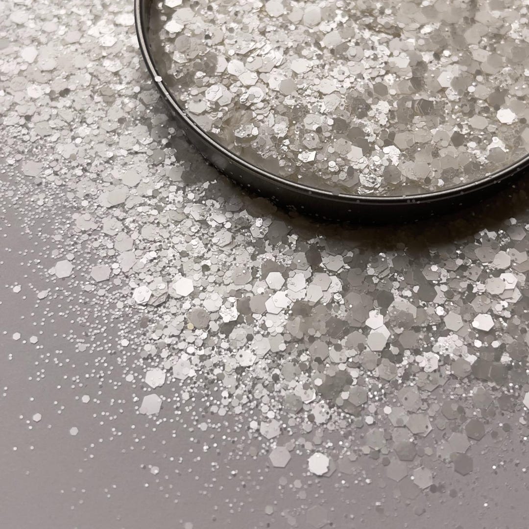 White Chunky Glitter, Chunky Glitter, Iridescent Glitter, White ...