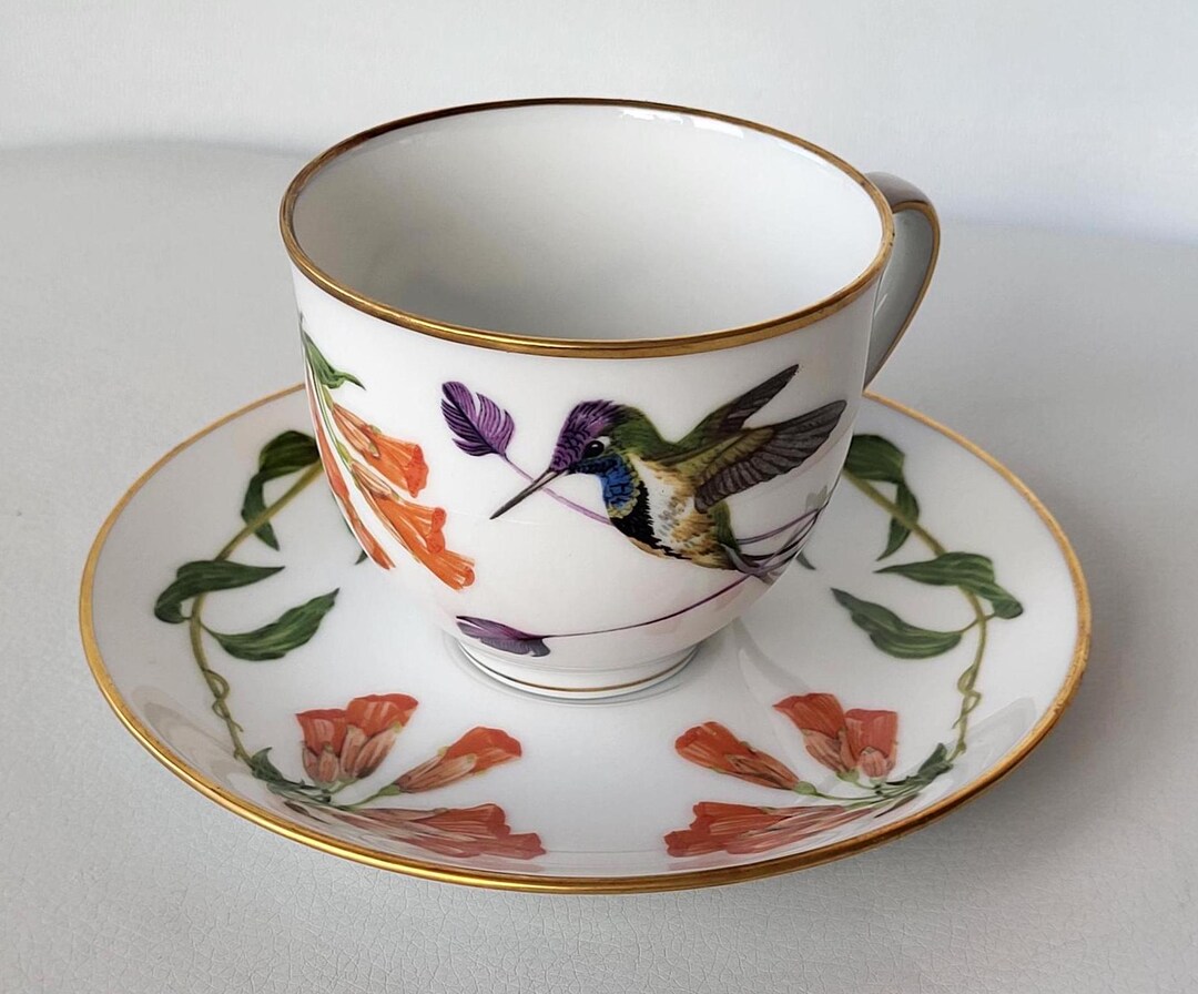 Franklin Mint Hummingbirds of the World Tea Pair "loddigesia Mirabilis ...