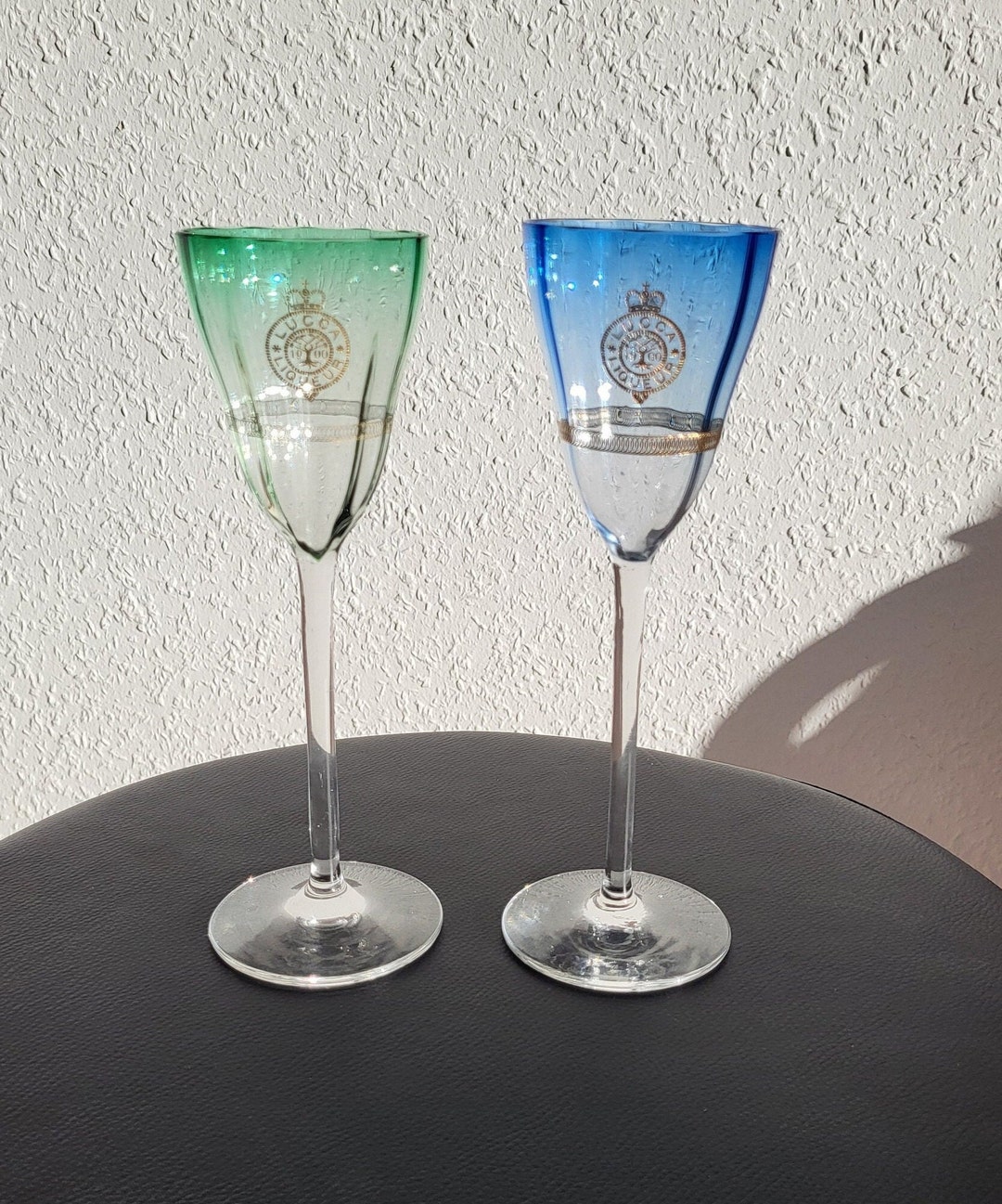 Koloman Moser LUCCA Liqueur Colorless Glass With Gradient Blue and ...