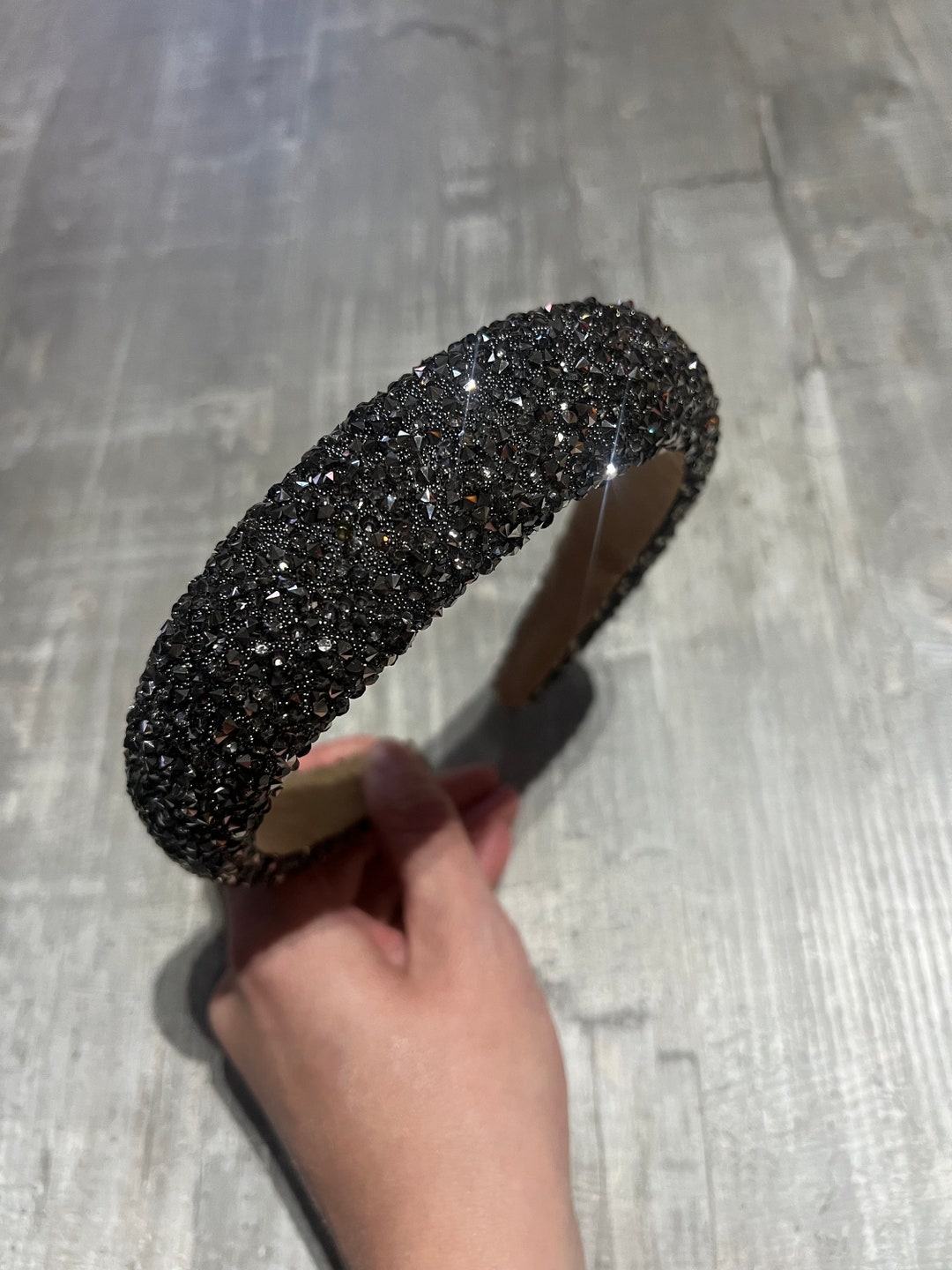 Graphite Dark Grey Sparkly Headband - Etsy