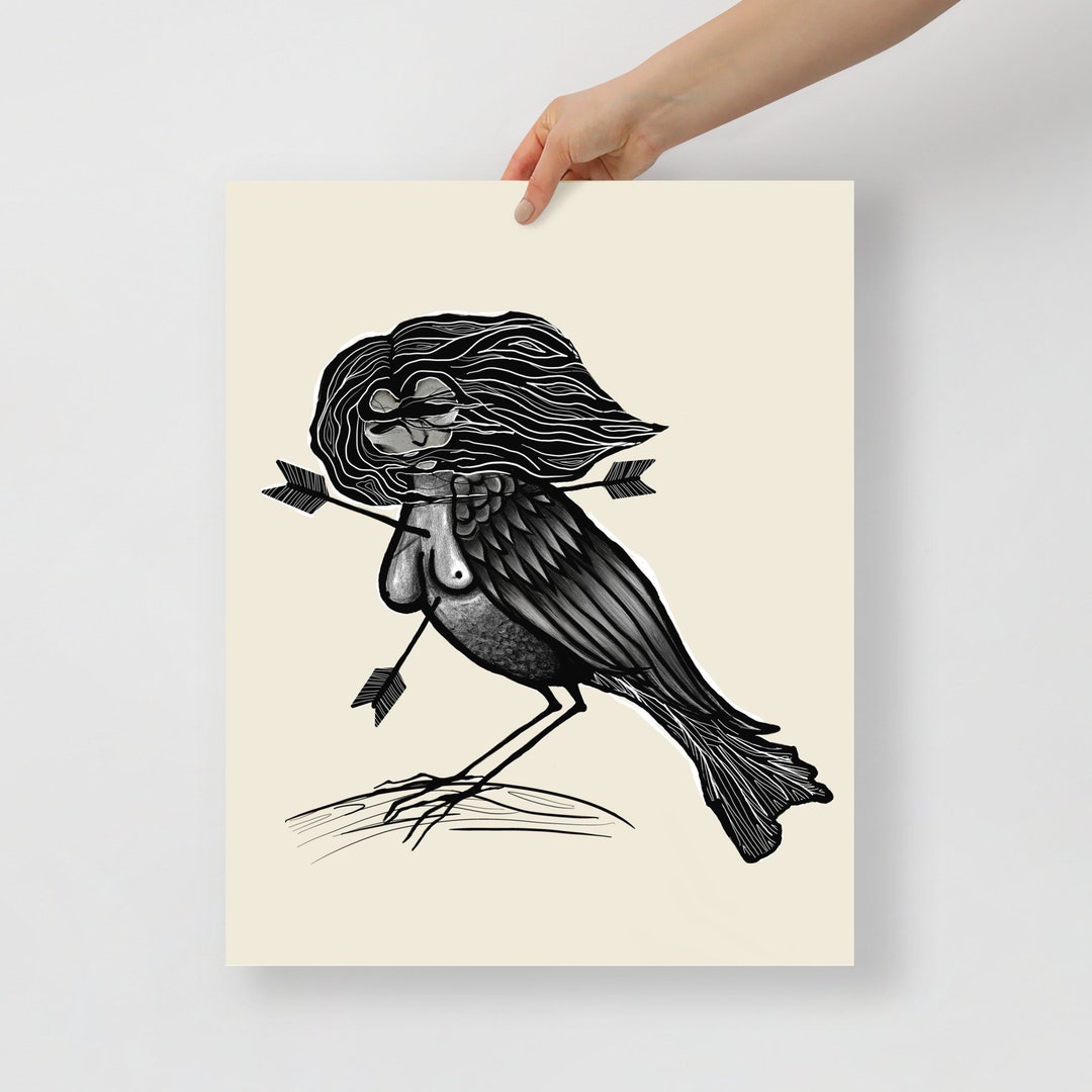 Handmade Vintage Harpy Poster. Mythical Creatures. Urban Legend ...