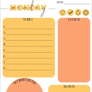 Colorful Weekly Planner, Instant Download, 7 Days Weekly Schedule ...
