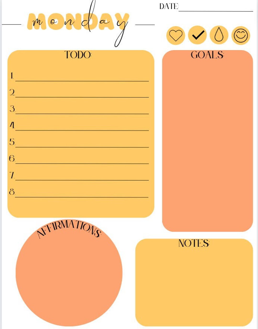 Colorful Weekly Planner, Instant Download, 7 Days Weekly Schedule ...