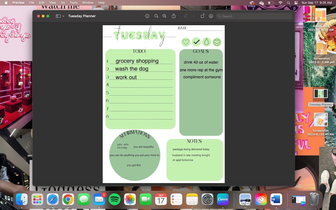 Colorful Weekly Planner, Instant Download, 7 Days Weekly Schedule ...