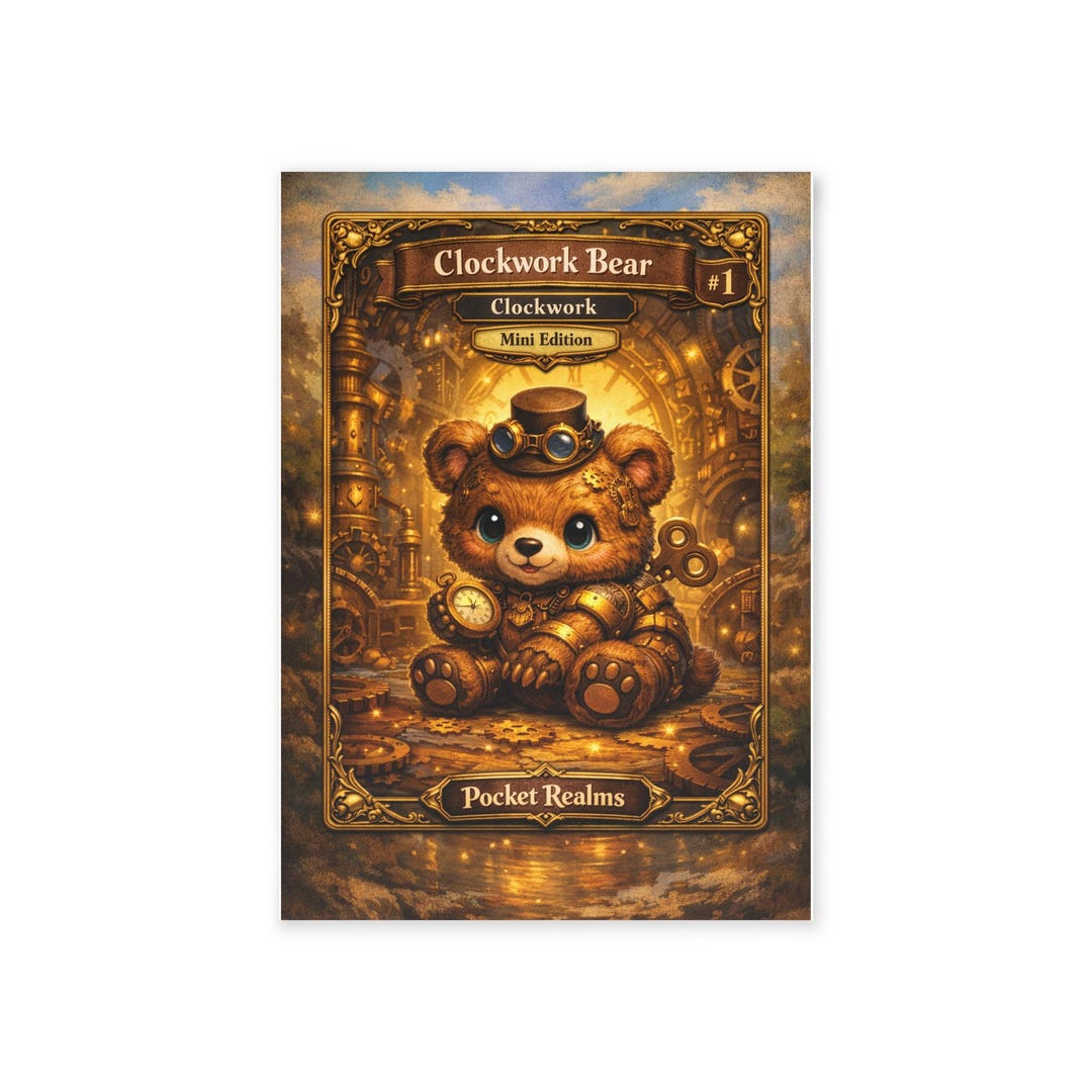 Clockwork Bear - Mini Edition - Oversized Collector Card - Etsy
