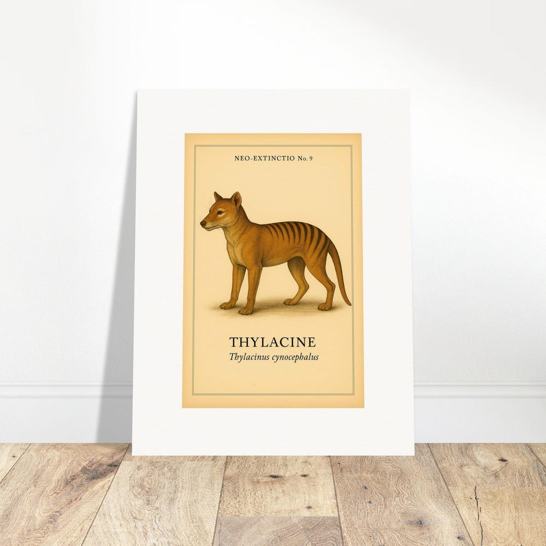 Thylacine Extinct Animal Art Print, 11×14 Museum-quality Archival Paper ...
