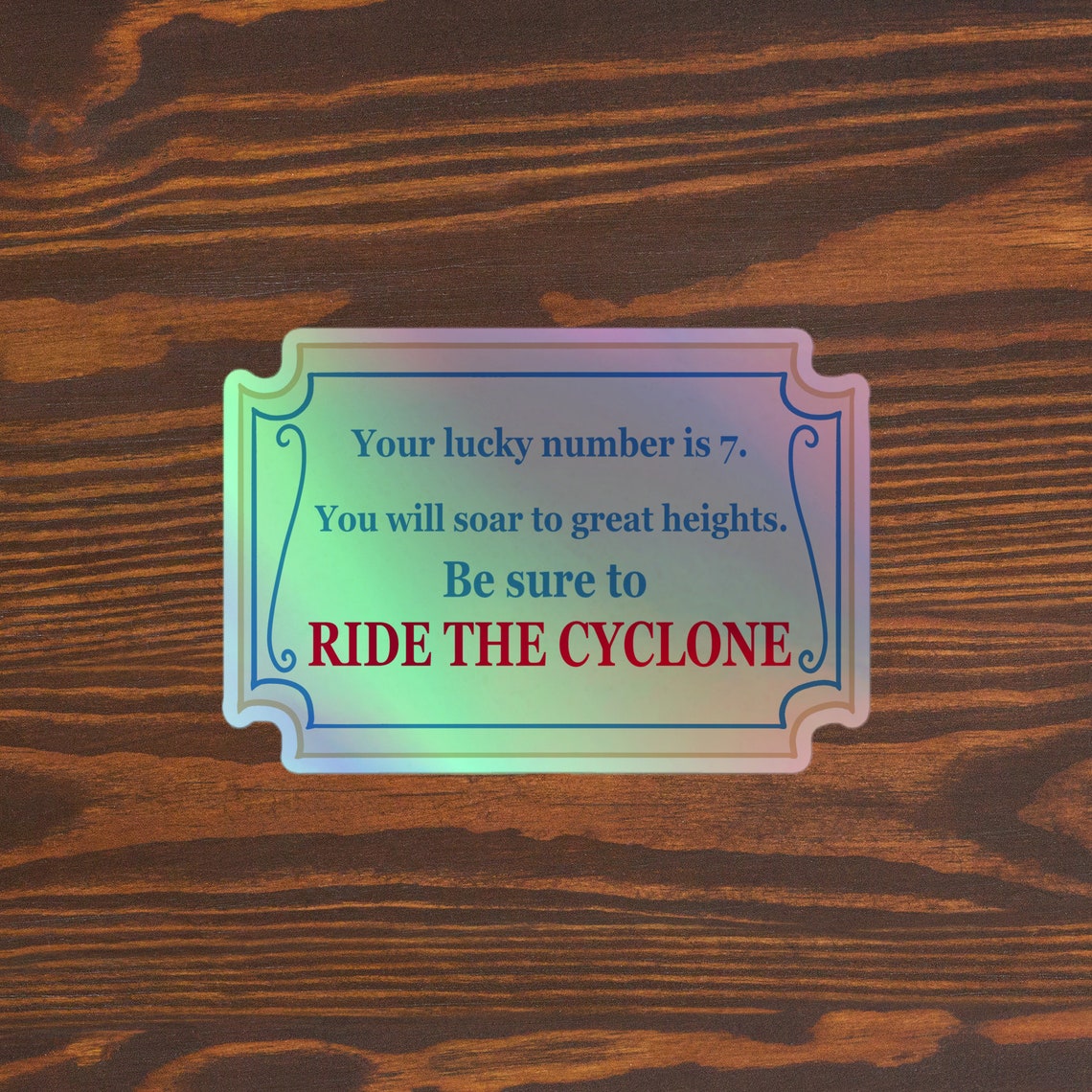 Ride the Cyclone Holographic Sticker - Etsy
