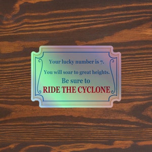Ride the Cyclone Holographic Sticker - Etsy