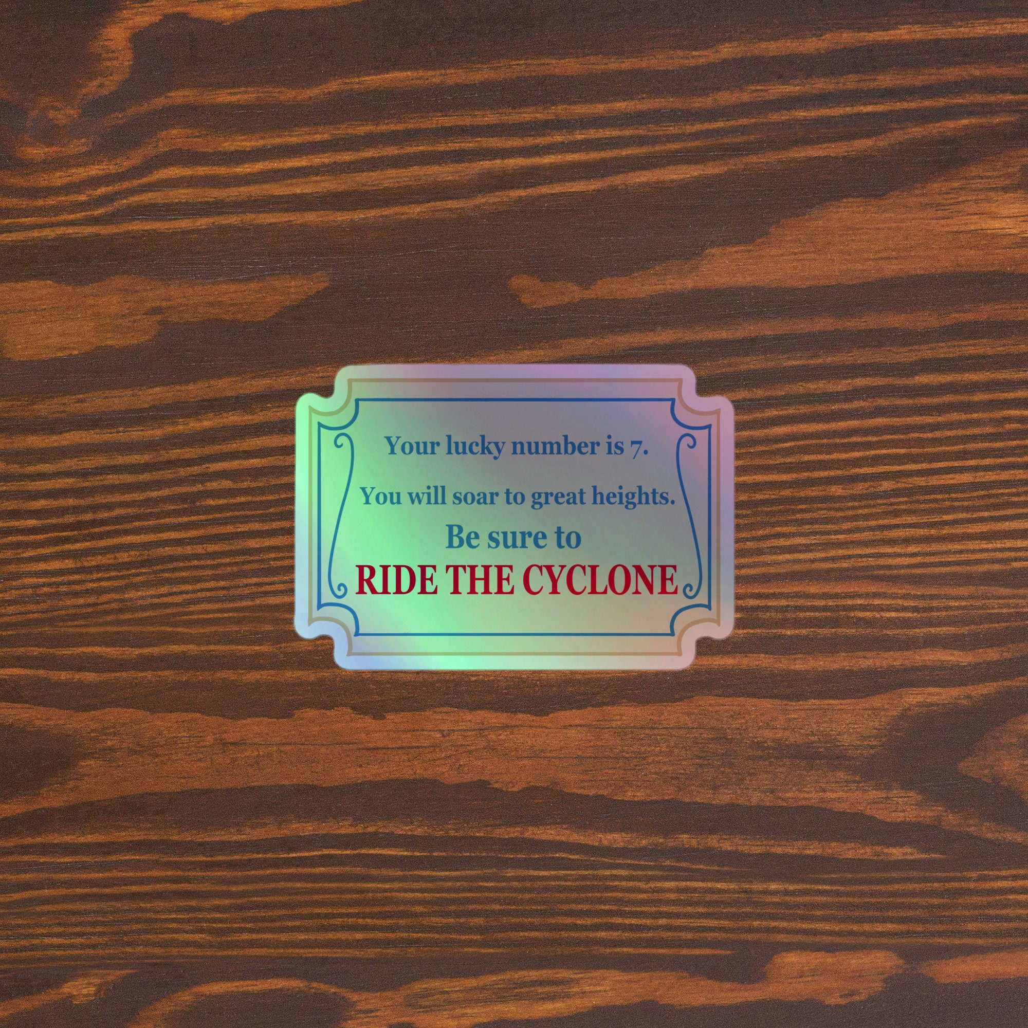 Ride the Cyclone Holographic Sticker - Etsy