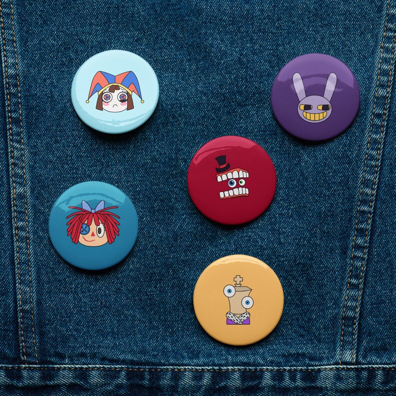 The Amazing Digital Circus Pin Button Set of 5 Pomni Pin Button Jax Pin ...