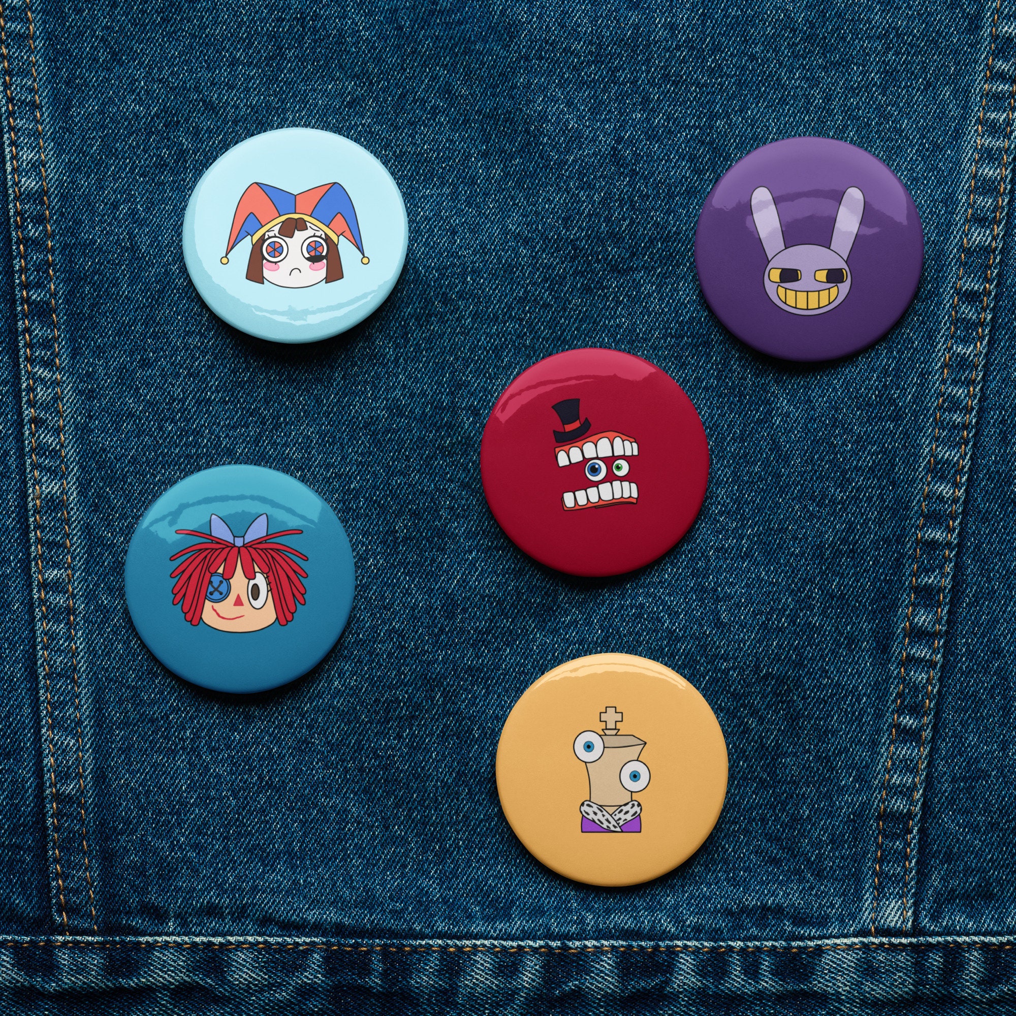 The Amazing Digital Circus Pin Button Set of 5 Pomni Pin Button Jax Pin ...