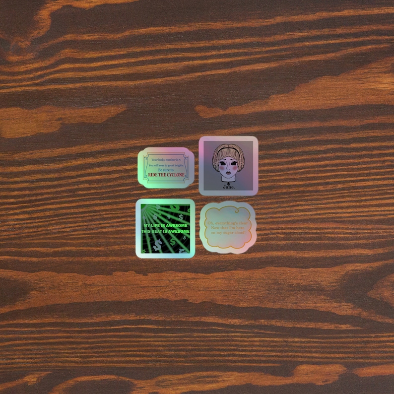 Ride the Cyclone Fan Art Stickers Set of 4 Holographic Vinyl Stickers ...