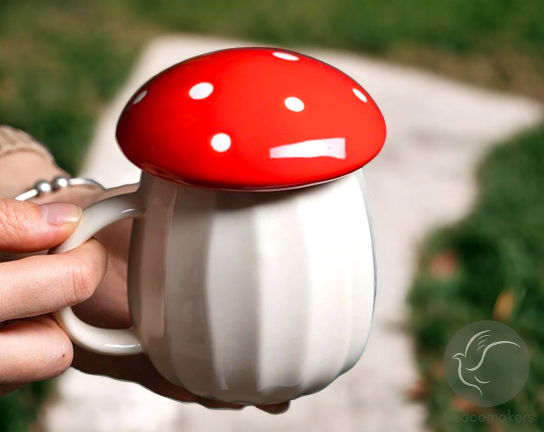 Handmade Ceramic Mushroom Mug Mushroom Cup W/ Lid Mushroom - Etsy