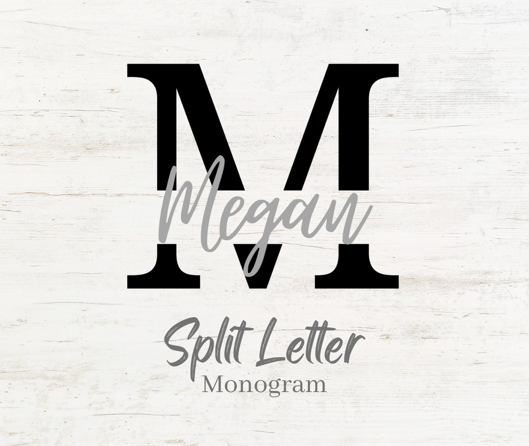 Split Letter Monogram Split Font Monogram Full Alphabet in - Etsy