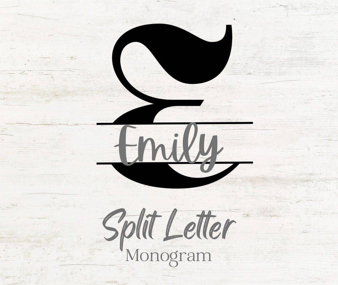 Split Letter Font Monogram SVG PNG Files Full Alphabet - Etsy