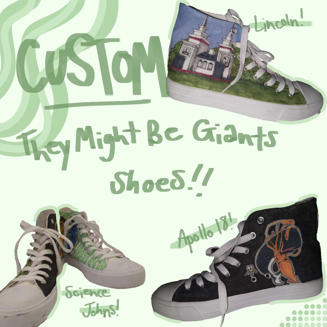 Hand Painted Customizable They Might Be Giants TMBG Album Sneakers - Etsy