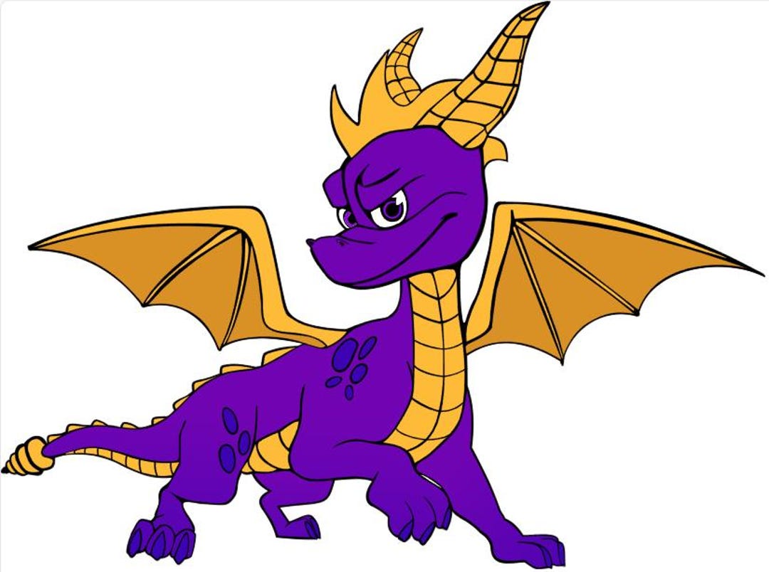 Color Filled Spyro the Dragon SVG - Etsy
